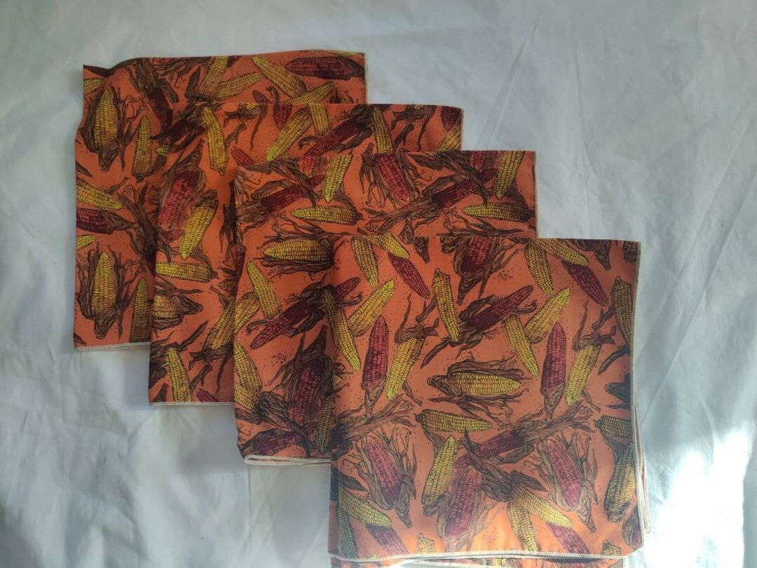 Corn Patterned Table Napkins Set of Four - Etsy