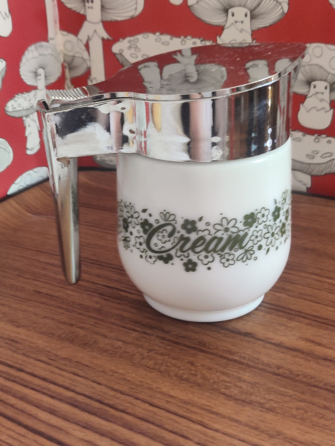 Vintage Gemco Milk Glass Creamer Pyrex Pattern Crazy Daisy/spring ...