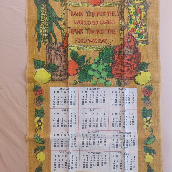 Calendar Tea Towel - Etsy