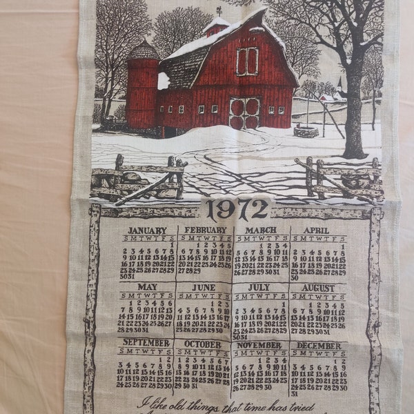 1972 Calendar - Etsy