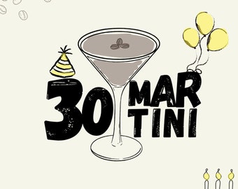 Dirty Martini Themed Birthday Invitation / E-vite/ Announcement - Etsy