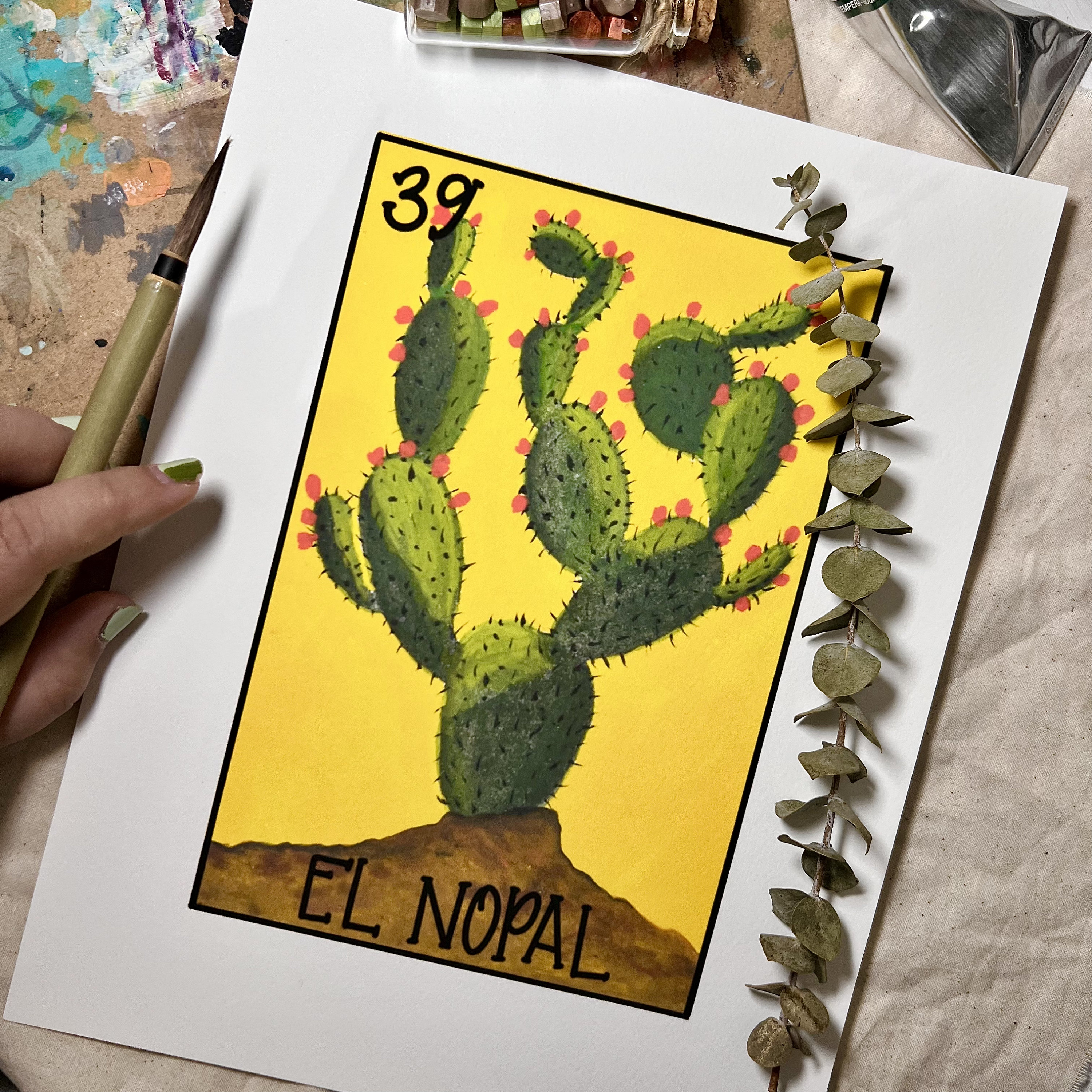 El Nopal Loteria Art Print - Etsy