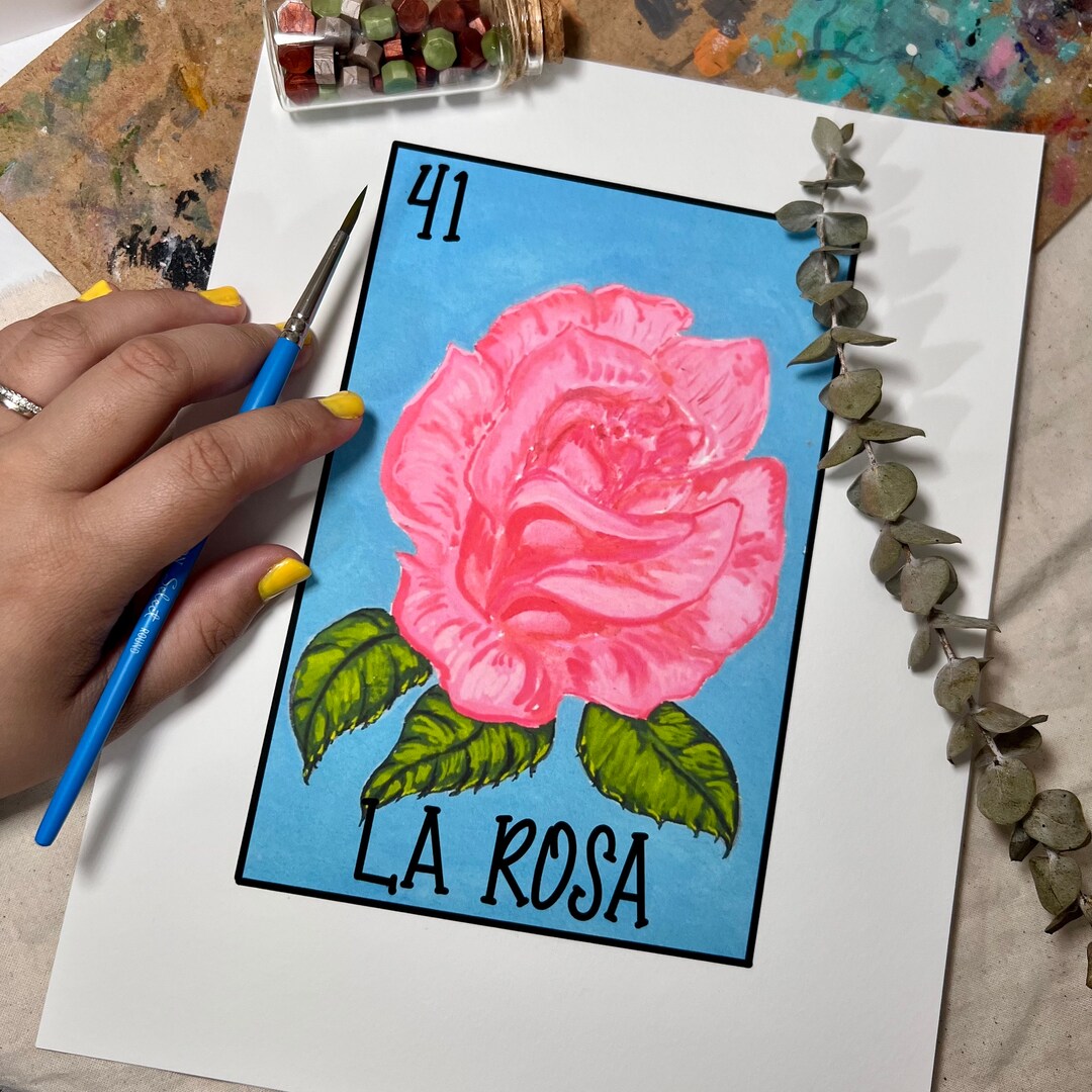 La Rosa Loteria Art Print - Etsy