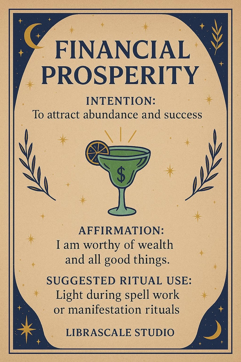 Financial Prosperity Spell Card Printable Intention Ritual | Money ...