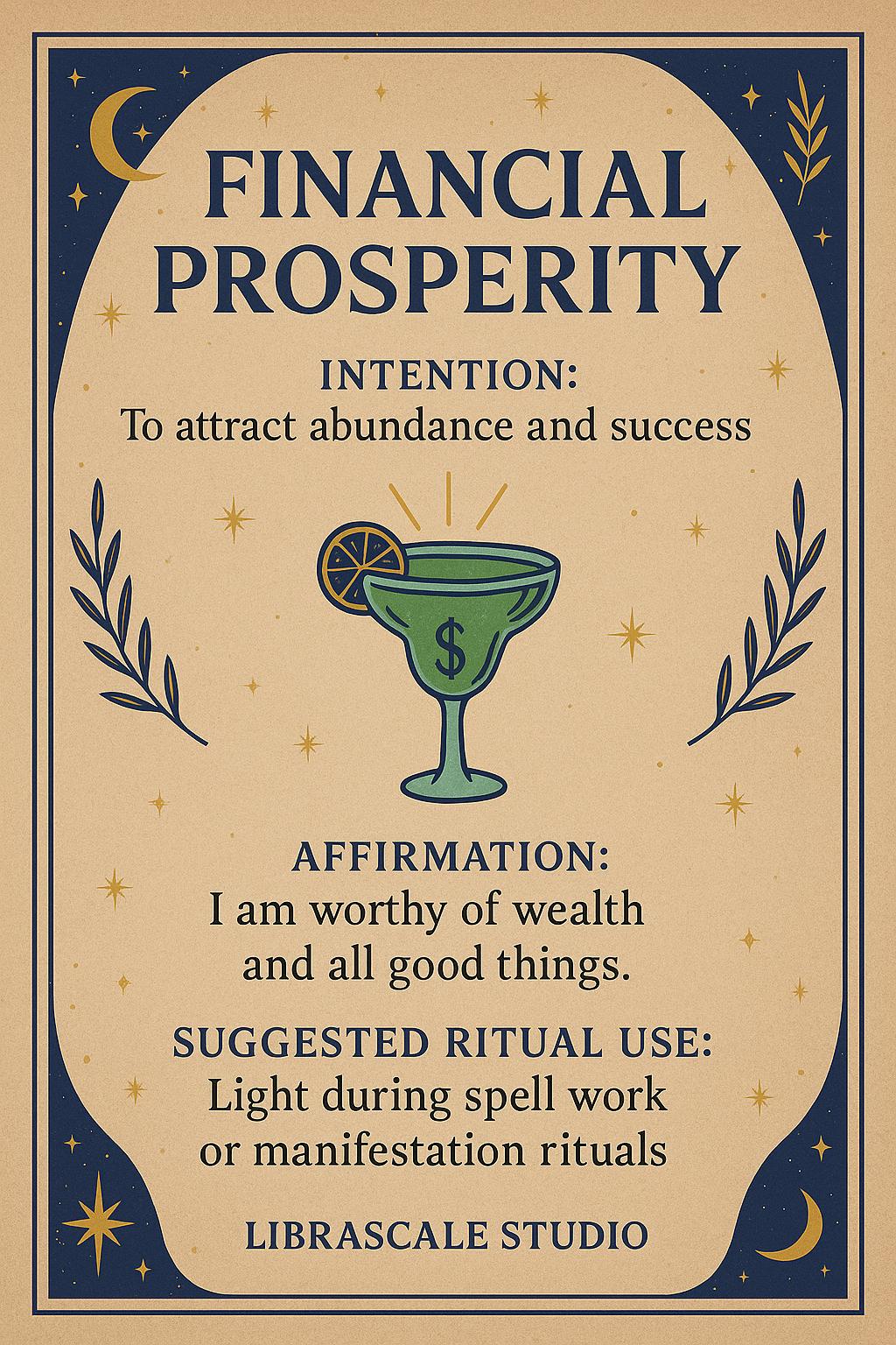 Financial Prosperity Spell Card Printable Intention Ritual | Money ...