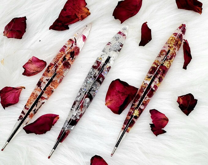 Personalized Resin Rose and Foil Pens/flower Resin Ballpoint Pens ...