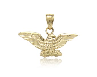 Gold eagle pendant | Etsy