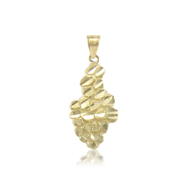Gold Nugget Pendant With Diamond - Etsy