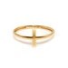 14K Solid Yellow Gold Sideways Cross Bar Ring Stackable - Etsy