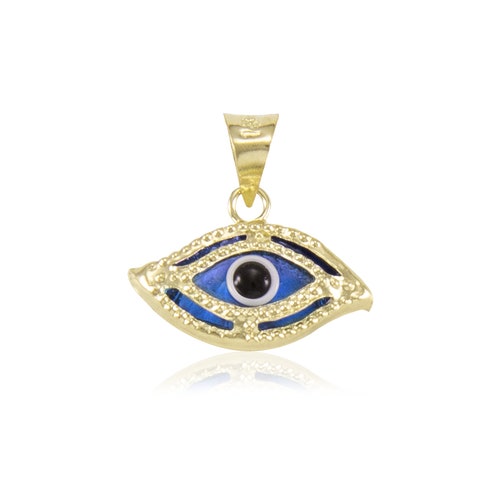 3D Blue Evil Eye Good Luck Heart Reversible Charm Pendant Real - Etsy