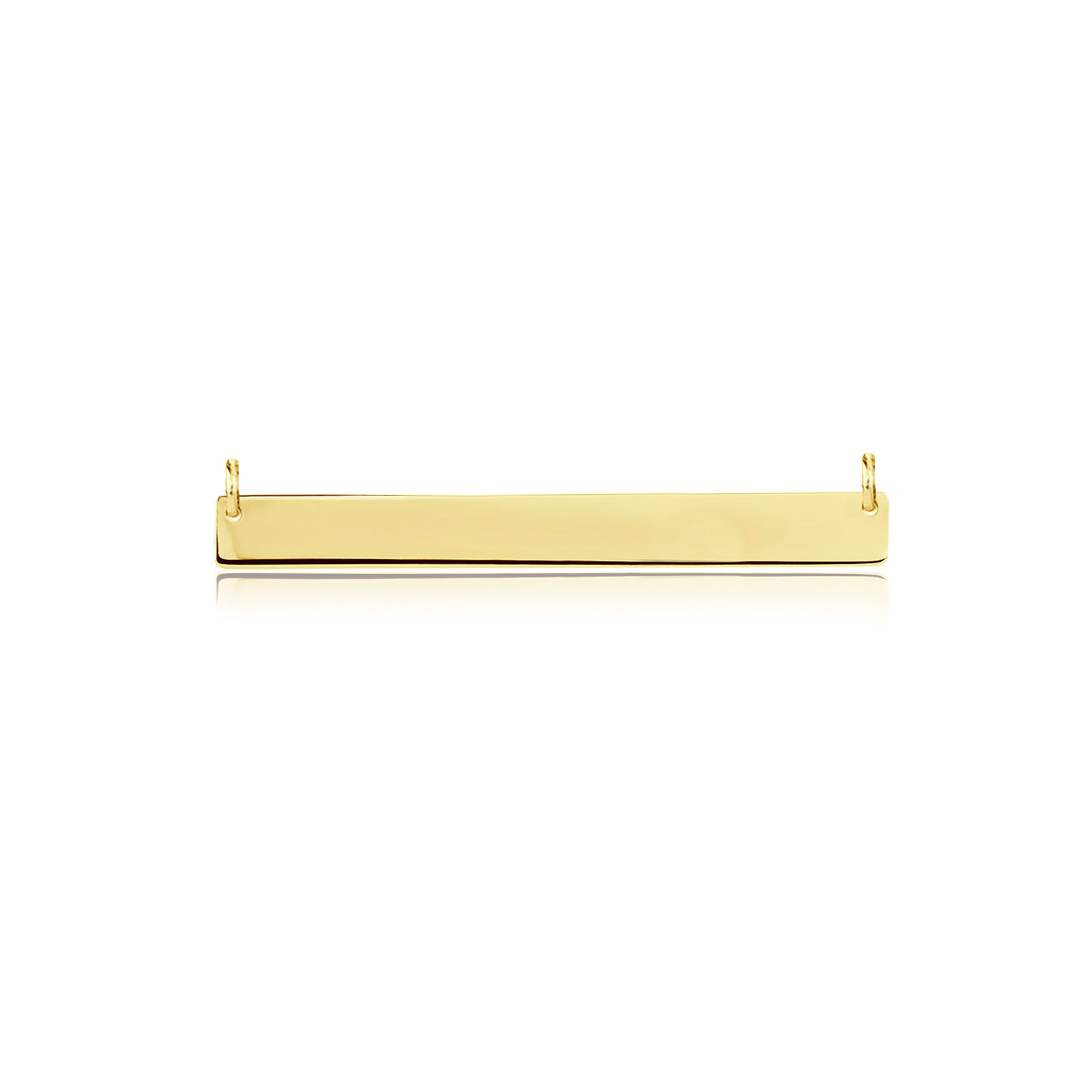 10K Solid Yellow Gold Personalized Custom Horizontal Bar - Etsy