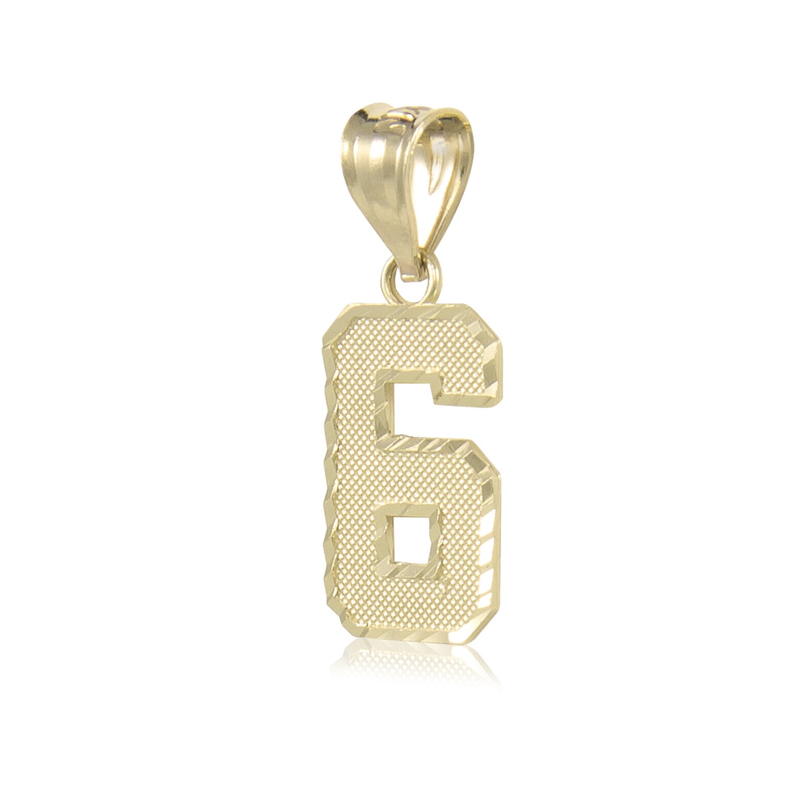 10K Solid Yellow Gold Number Pendant Singapore Chain Necklace - Etsy