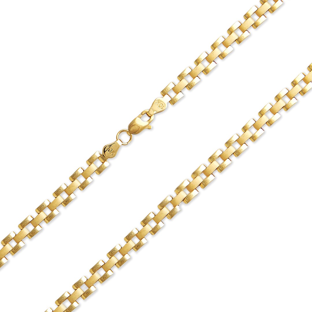 10K Solid Yellow Gold Custom Rolex Choker Necklace Chain 5.0mm 11-15 ...