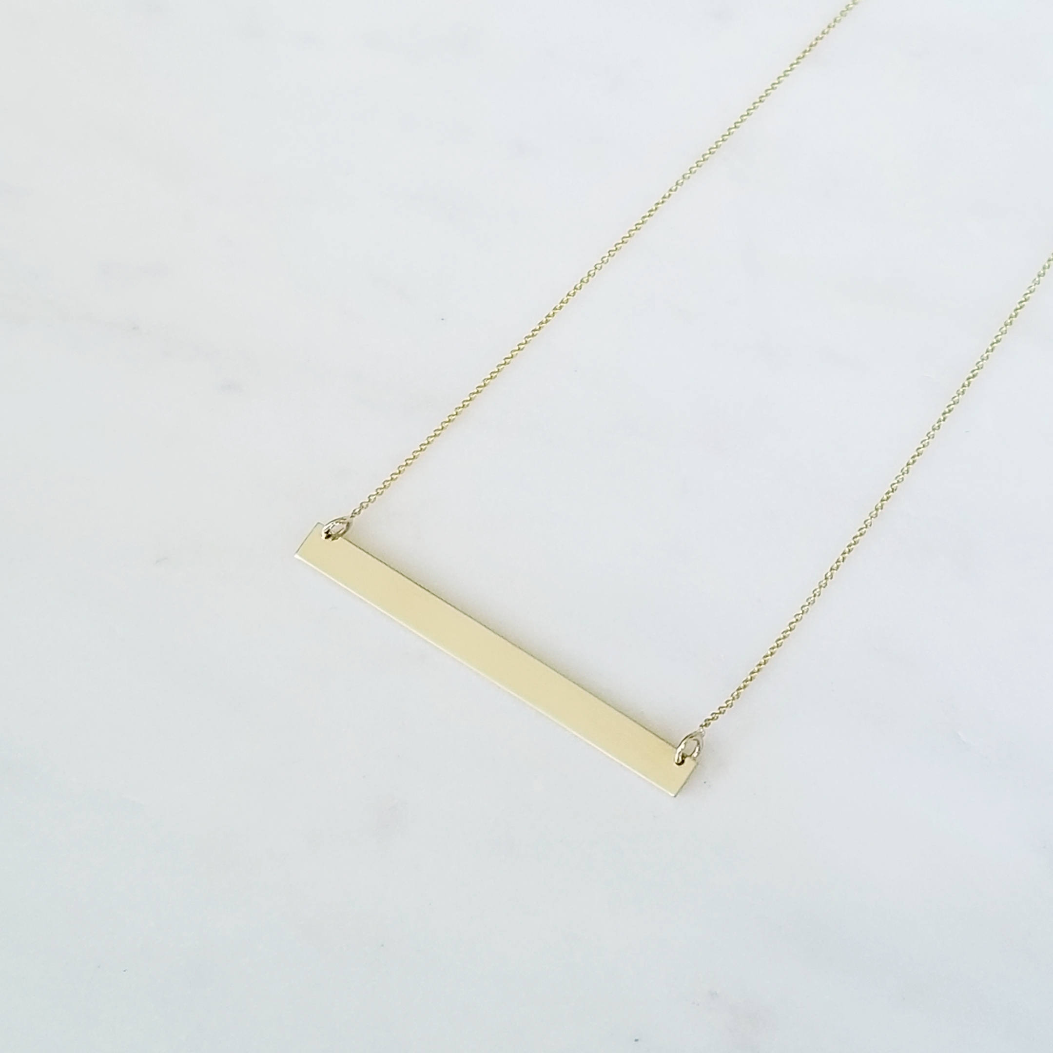 10K Solid Yellow Gold Personalized Custom Horizontal Bar - Etsy