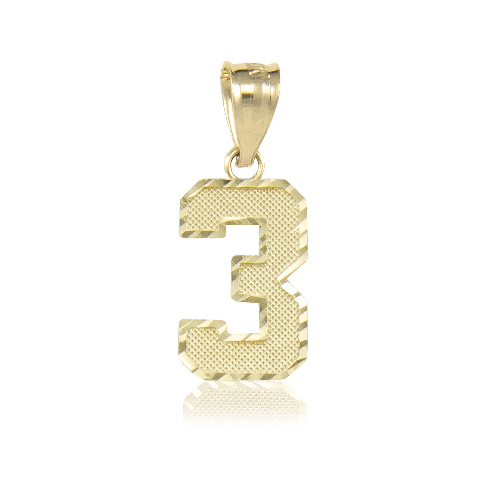 10K Solid Yellow Gold Number Pendant Singapore Chain Necklace - Etsy