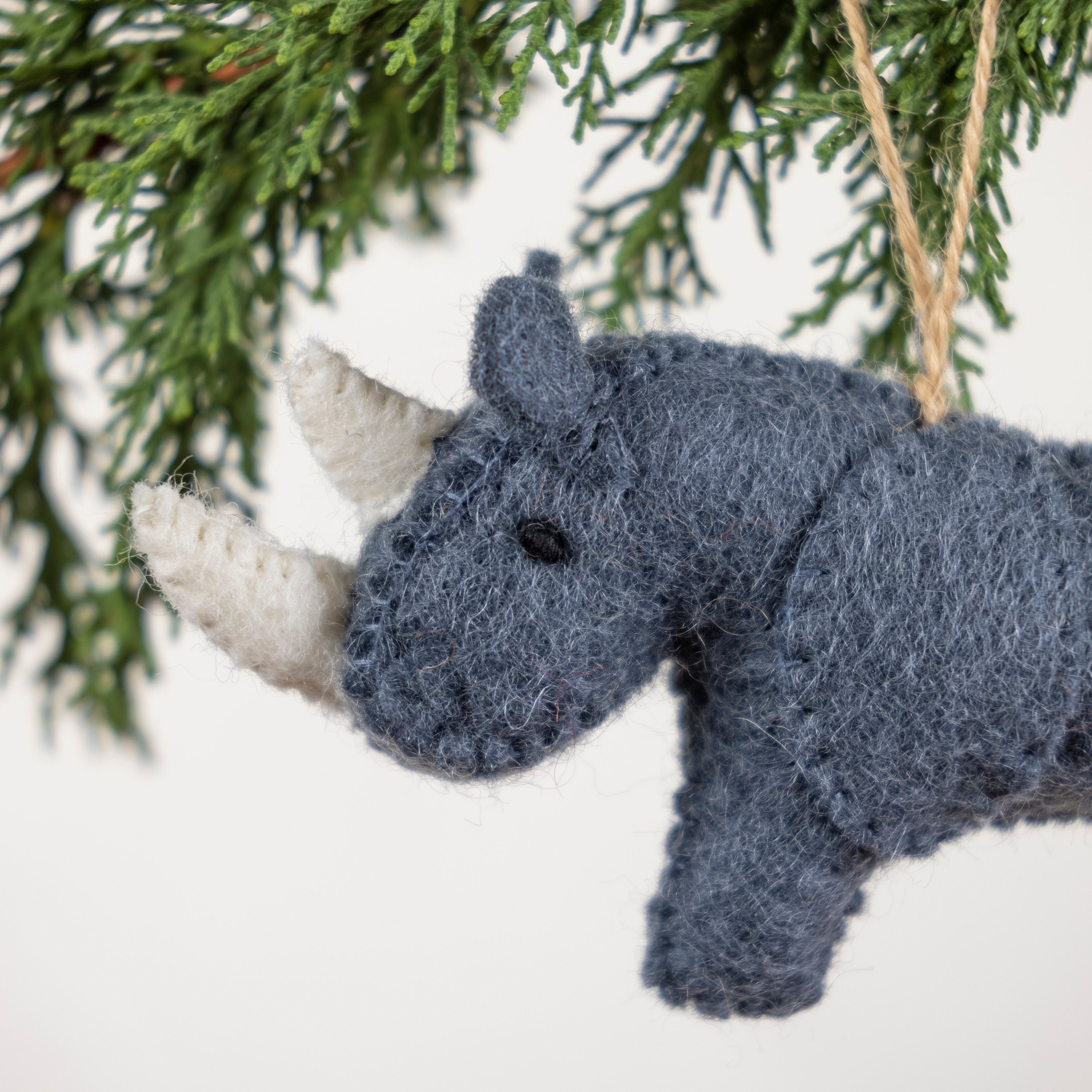 NEW Felt Rhino Ornament Rhinosaurus Christmas Ornament Hanging Ornament ...