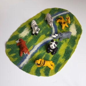 Safari Animals Felt Kit With Play Mat Handmade Jungle Animals ...