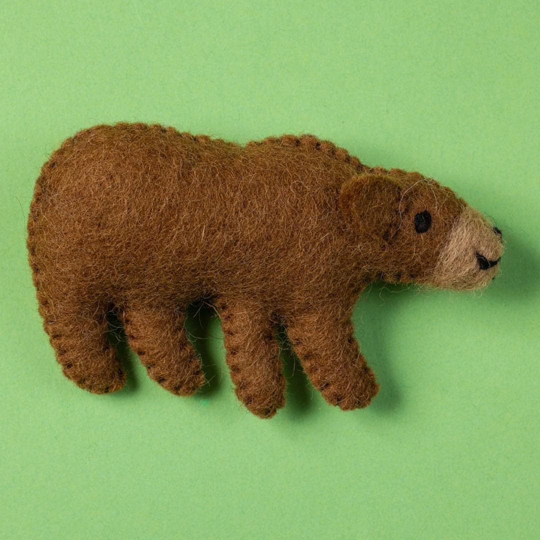 Brown Bear Felt Set for Birthday Brown Bear Montessori Preschool Book ...