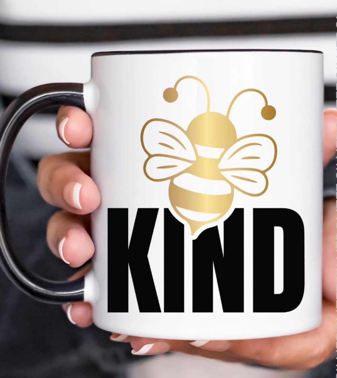 Bee Kind Coffee Cup, Golden Bee, Save the Bees, Kindness Matters Coffee ...