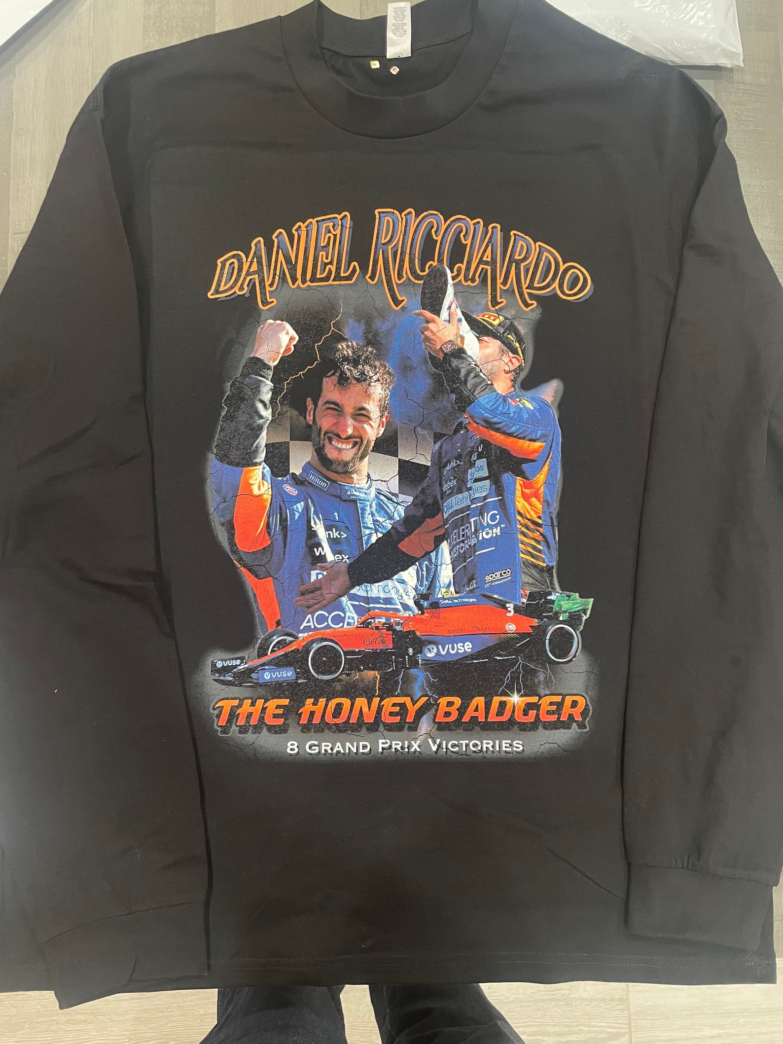 Daniel Ricciardo Danny Ricc the Honey Badger Shoey Vintage Long Sleeve ...