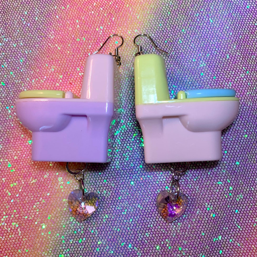 Pretty Potties - Weird Funny Handmade Toilet Earrings - Kawaii Kitsch ...