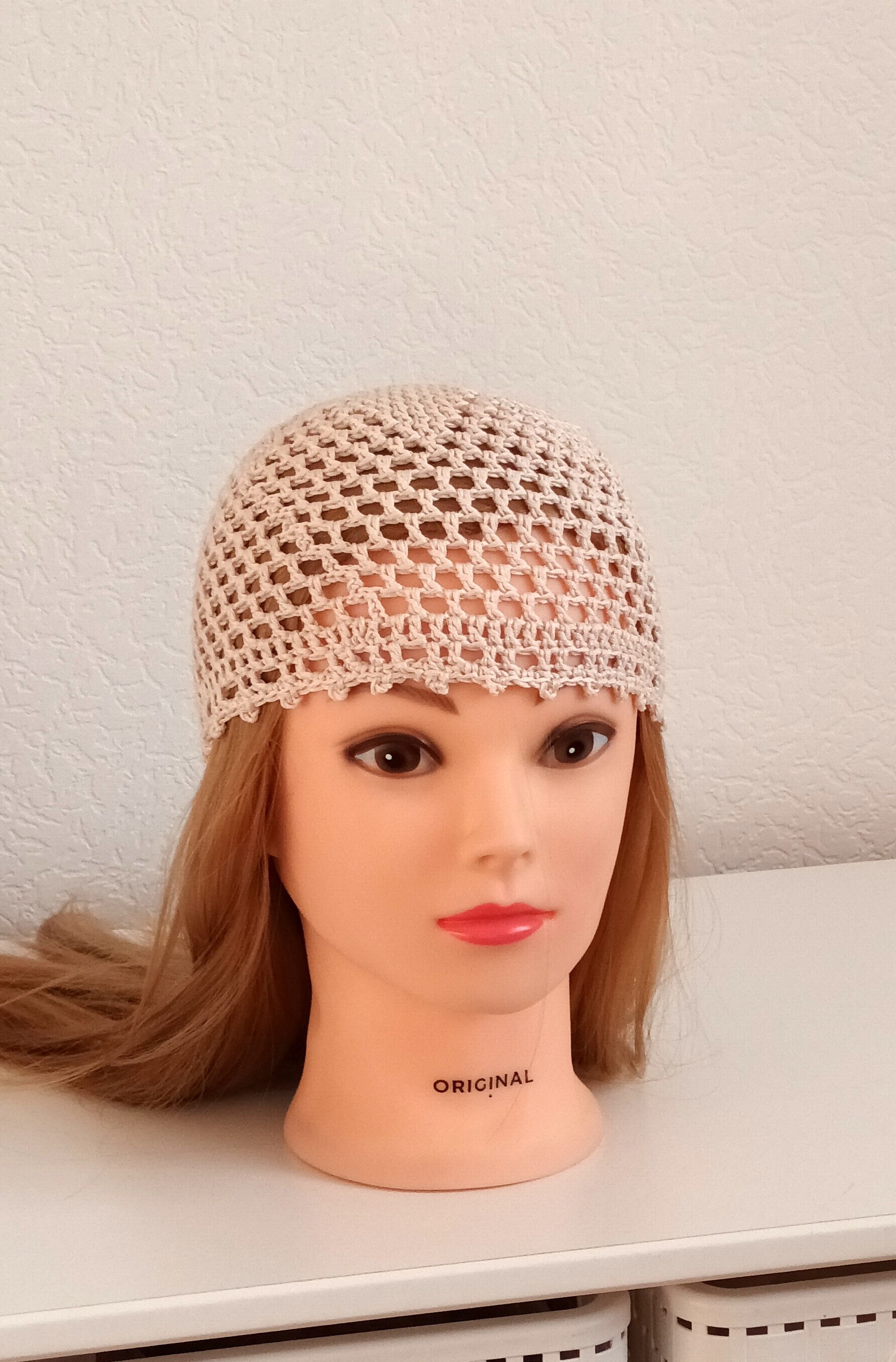 Women's Crochet Summer Boho Girls Summer Hat Beige Summer Skull Hat 100 ...