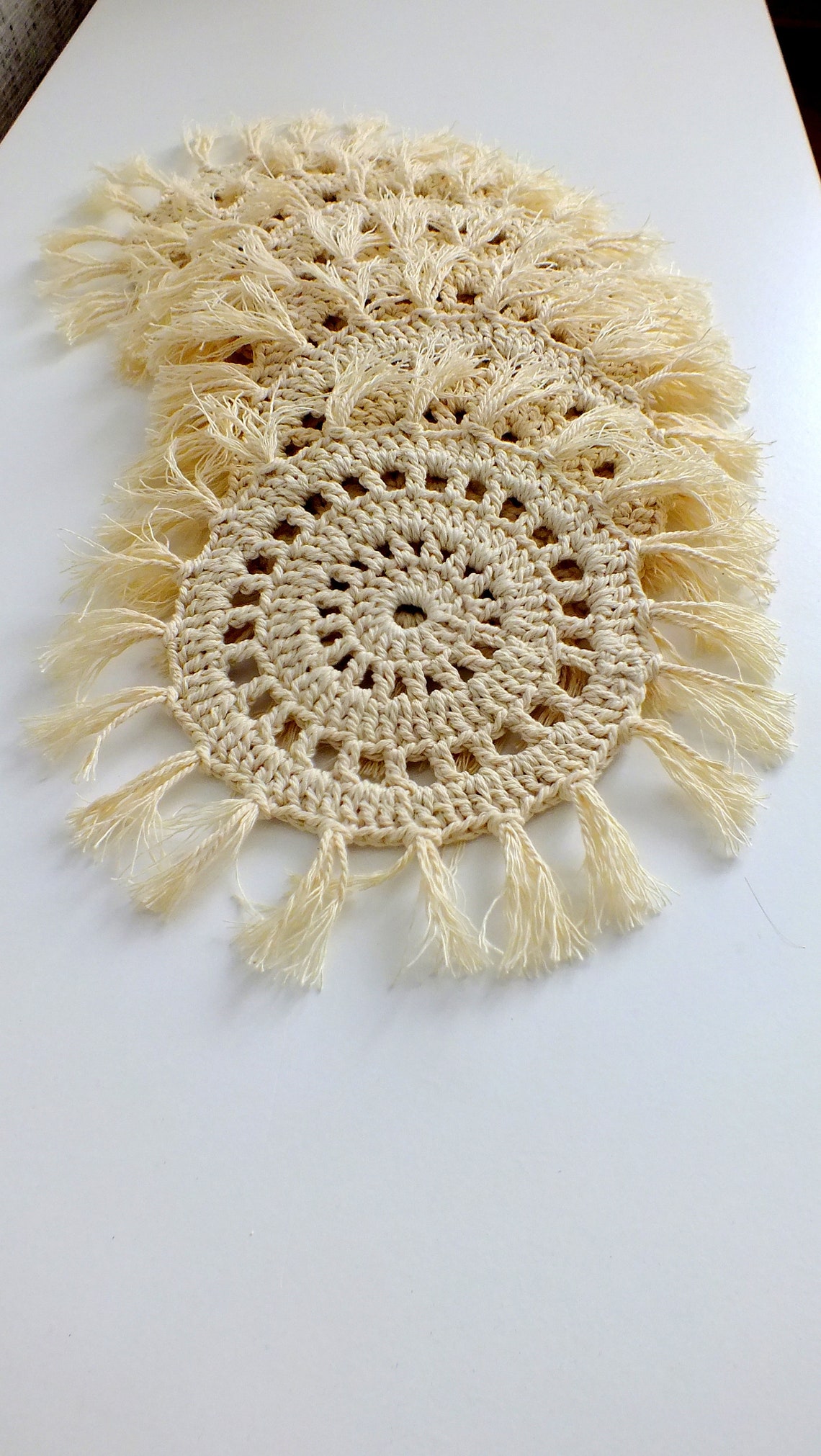 2 Crochet Coasters Rustic Kitchen Decor Rope Mat Rustic Table - Etsy