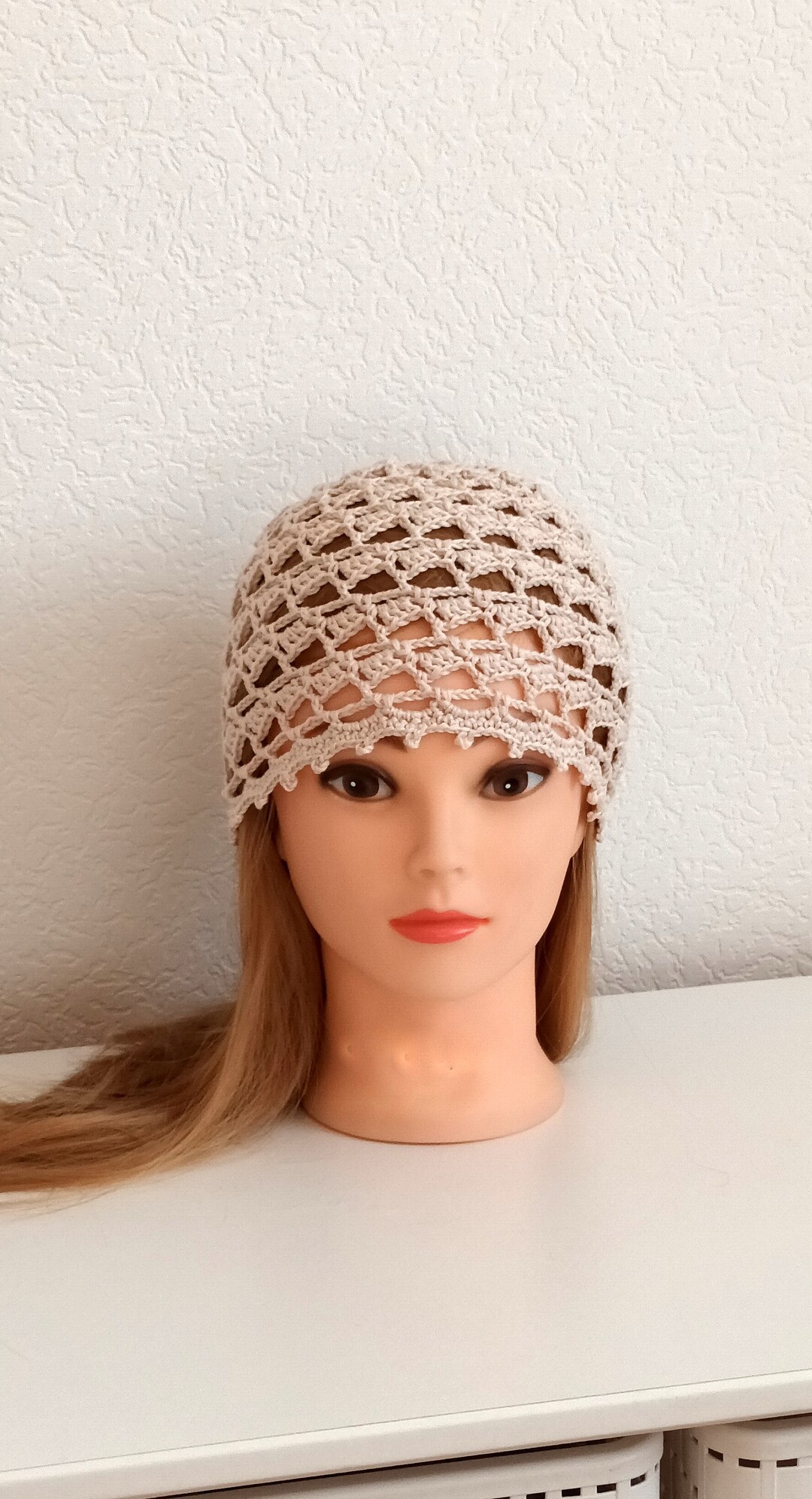 Women's Crochet Summer Boho Girls Summer Hat Beige Summer Skull Hat 100 ...