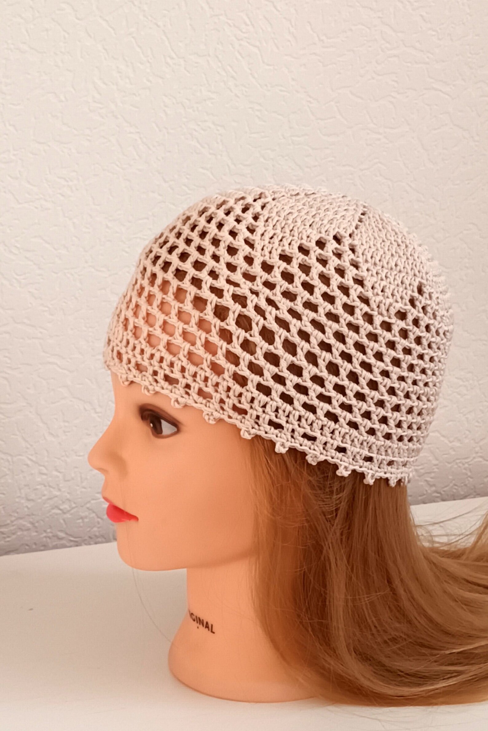 Women's Crochet Summer Boho Girls Summer Hat Beige Summer Skull Hat 100 ...