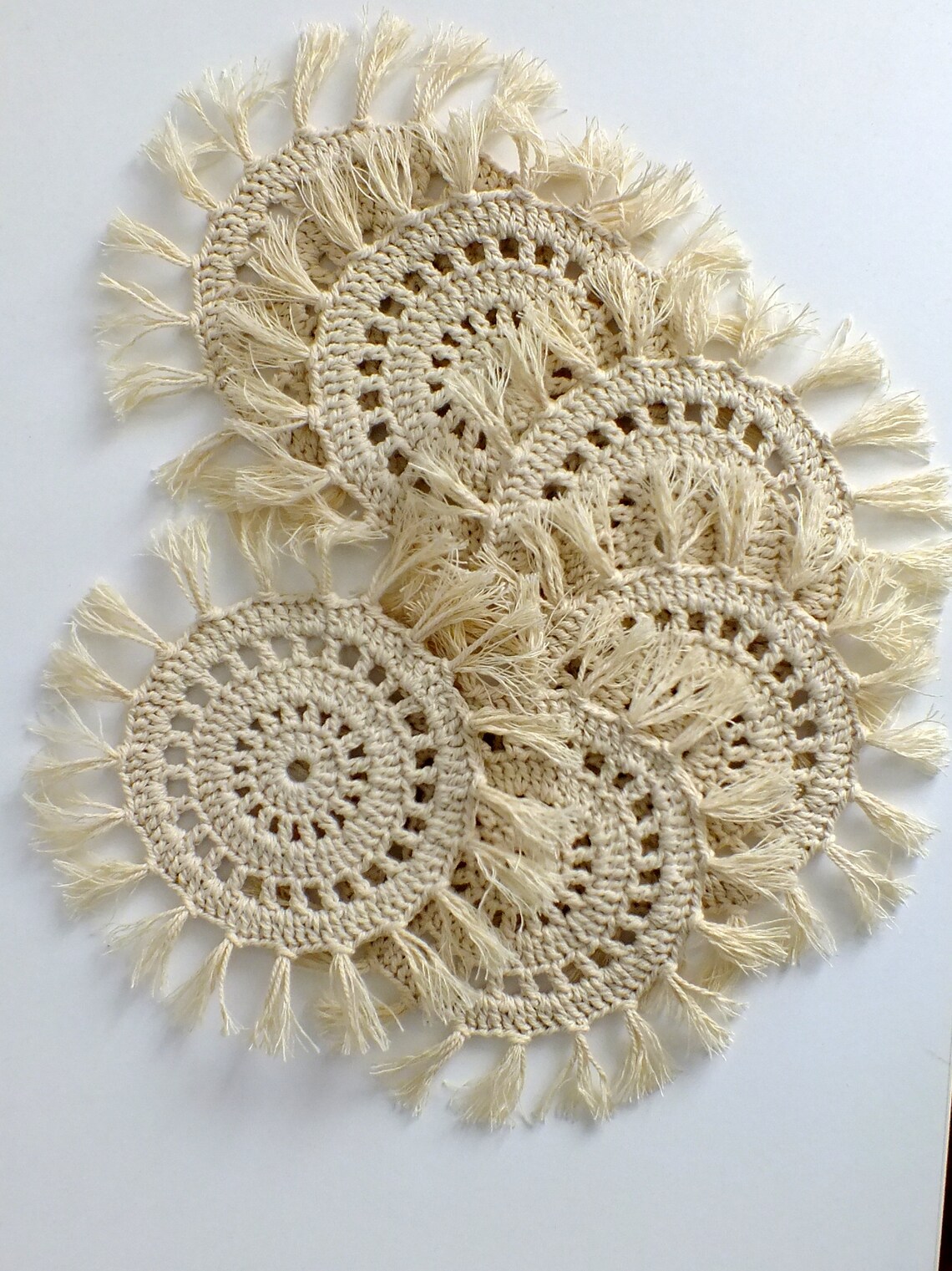 2 Crochet Coasters Rustic Kitchen Decor Rope Mat Rustic Table - Etsy