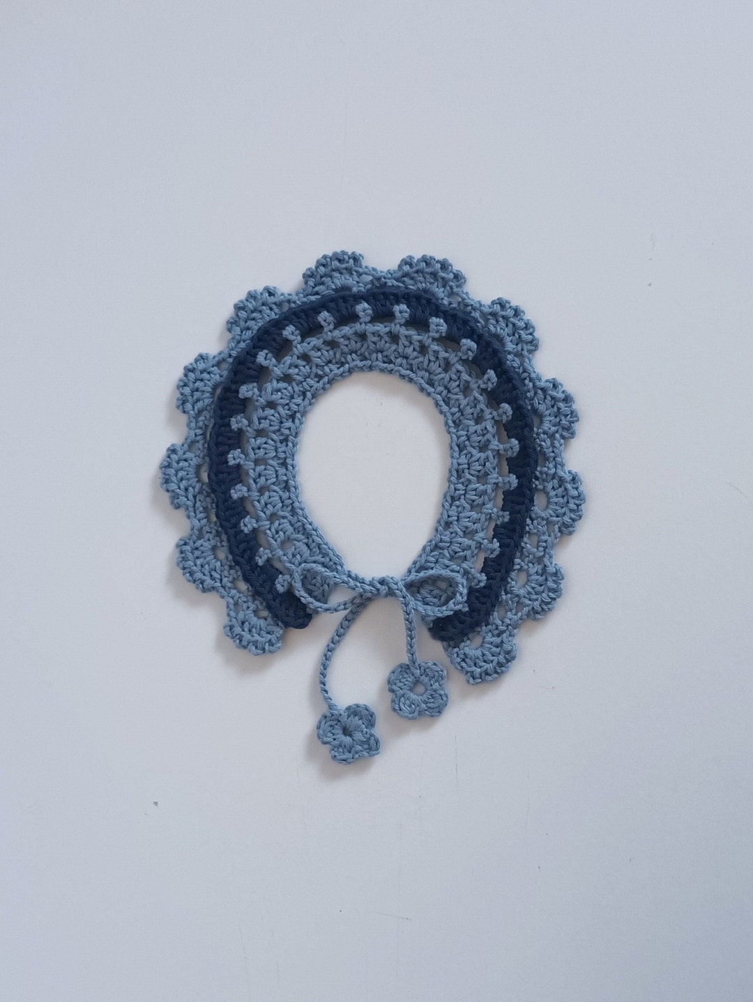 Crochet Collar Vintage Style Lacy Blue Necklace Gift for Girls Lacy ...