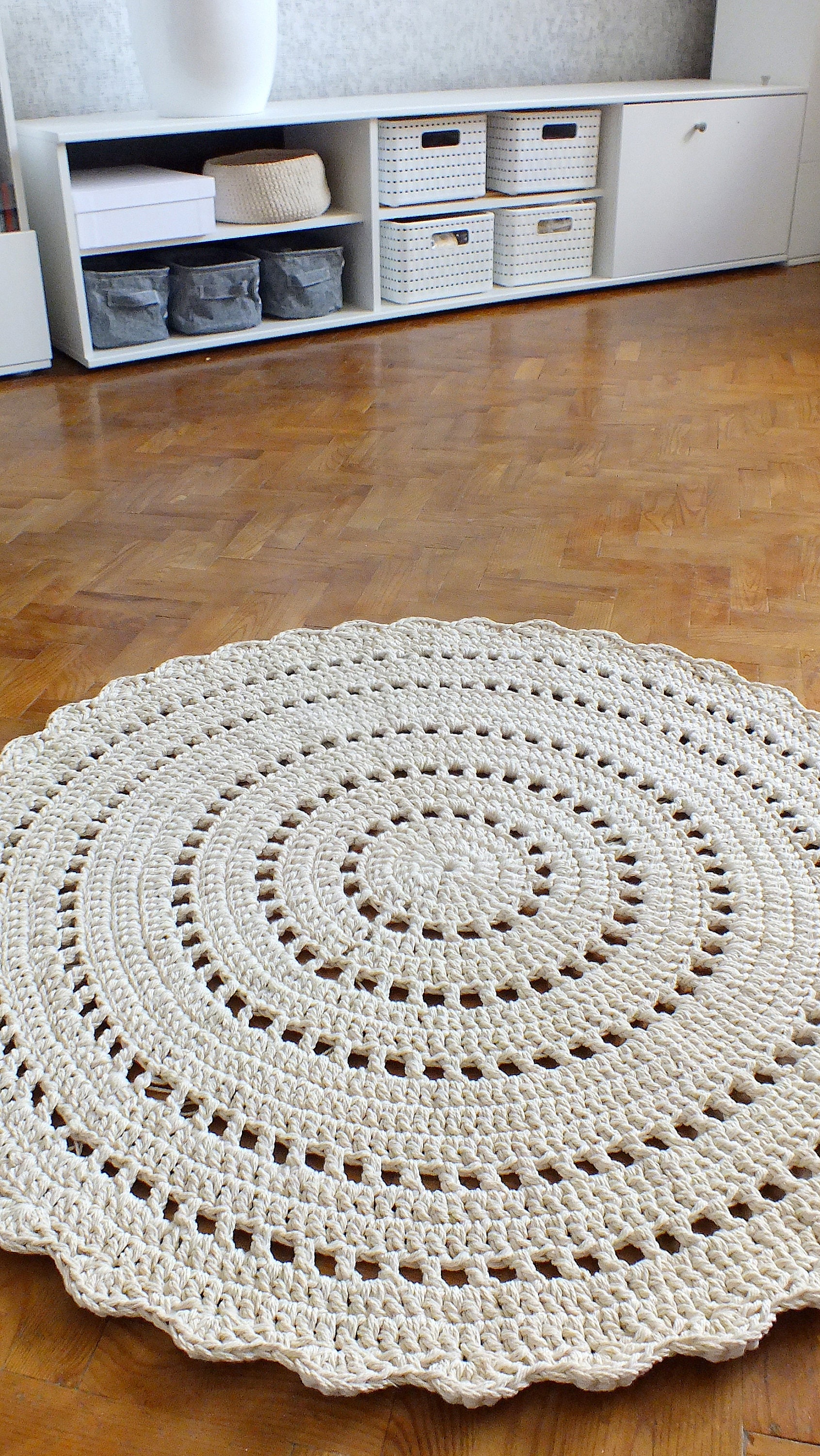 Housewarming Gift Round Cotton Rug Crochet Area Carpet Home - Etsy
