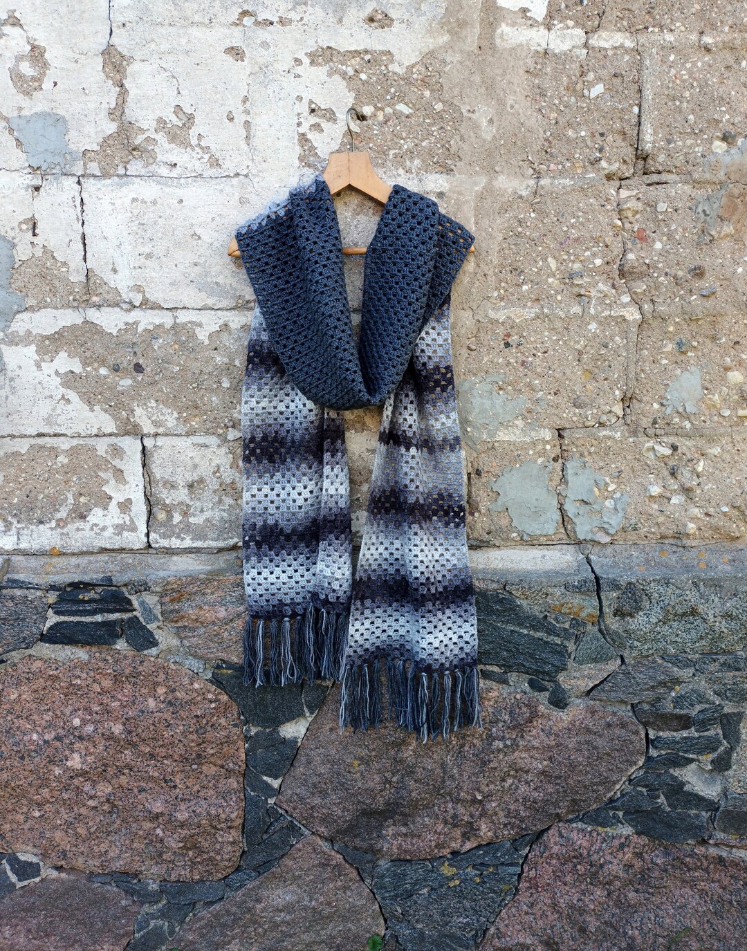 Extra Long Scarf Cold Weather Accessories Unique Scarves Fringed ...