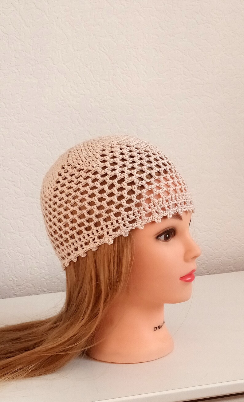 Women's Crochet Summer Boho Girls Summer Hat Beige Summer Skull Hat 100 ...