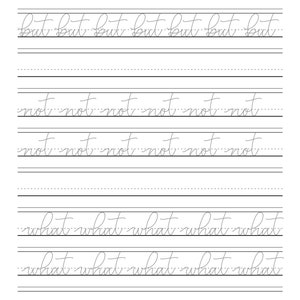 Cursive Writing Guide - Capitals, Lowercase, Top 100 Most Used Words ...