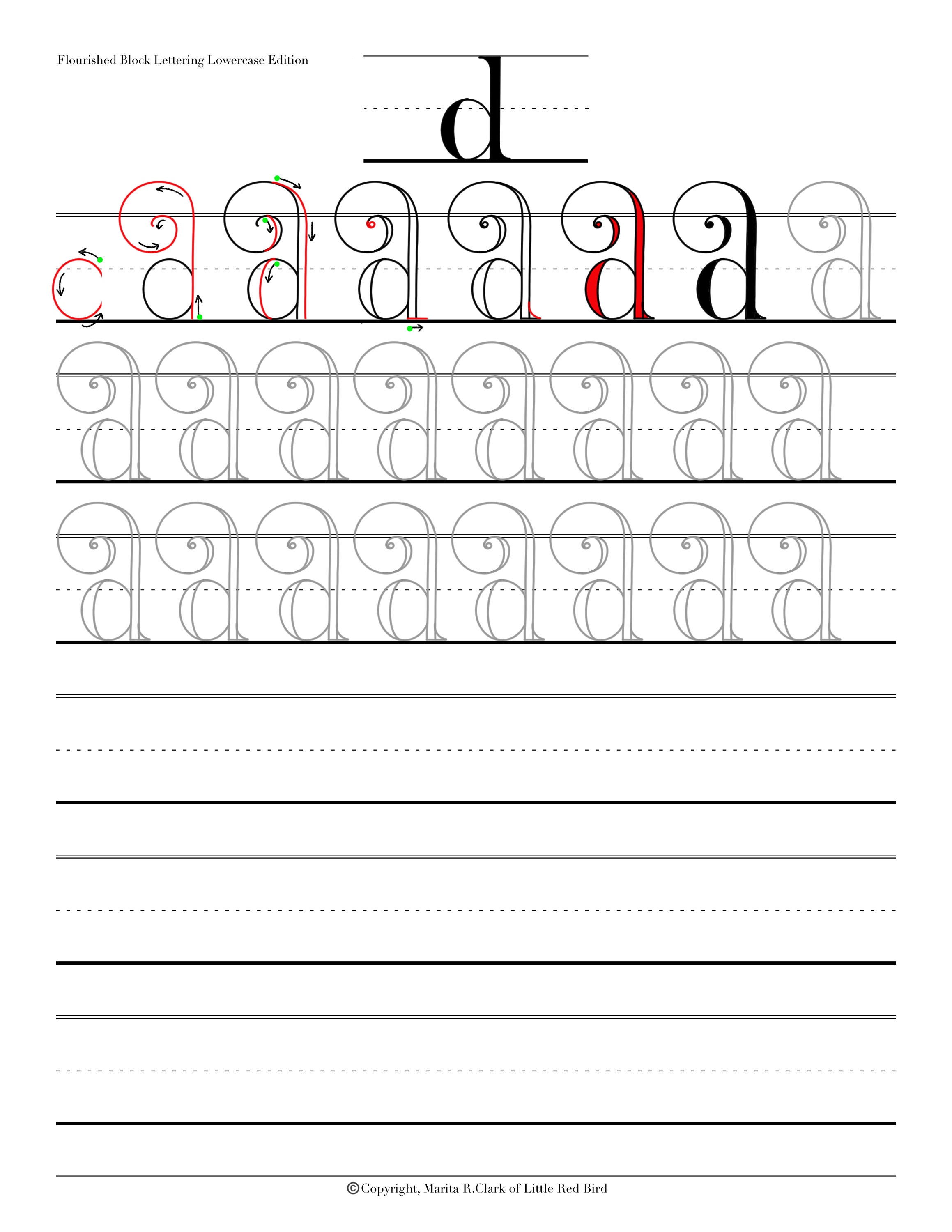 Flourished Block Lettering Lowercase Edition Etsy
