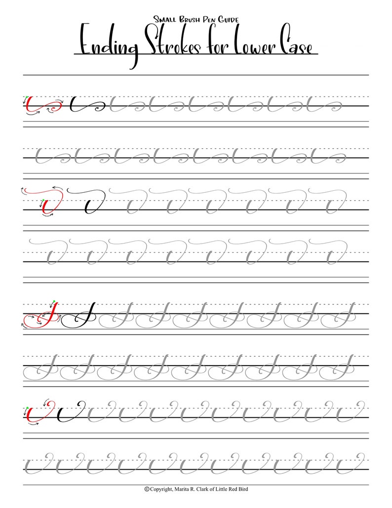 Small Brush Pen Modern Calligraphy 2021 Edition Digital Guide - Etsy