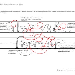 Flourished Block Lettering: Lowercase Edition - Etsy