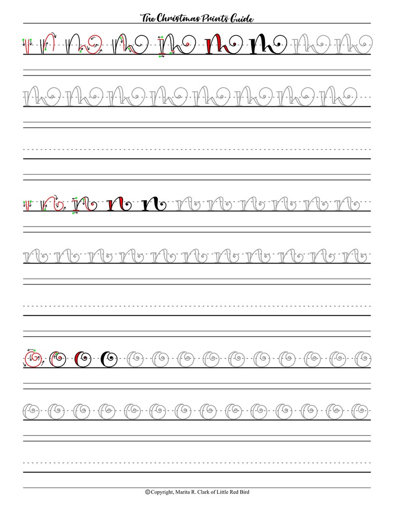Christmas Prints Lettering Digital Guide - Etsy
