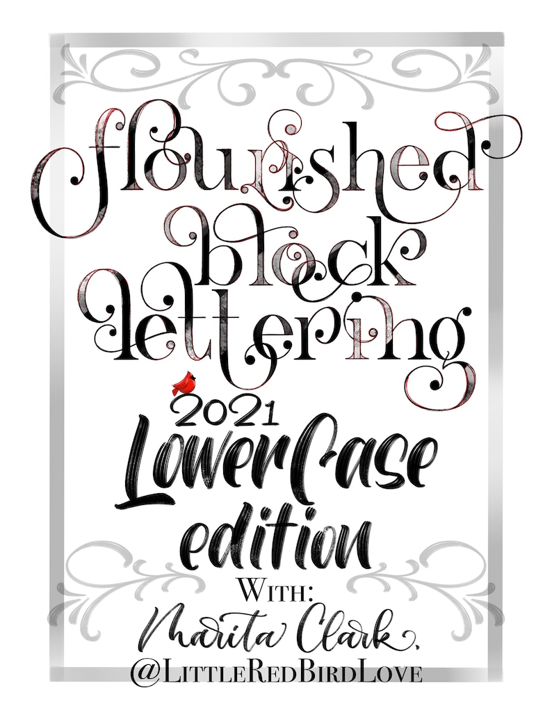 Flourished Block Lettering: Lowercase Edition - Etsy