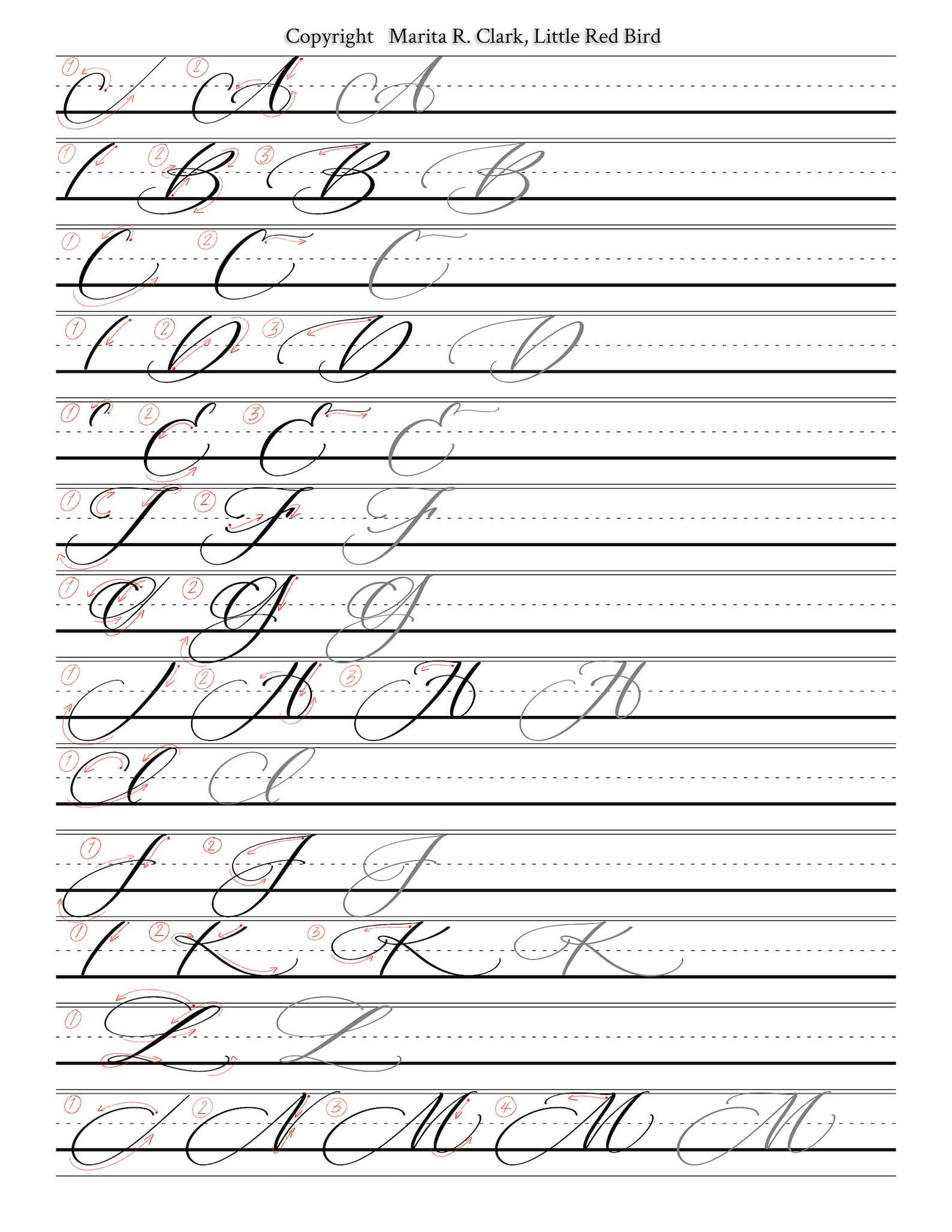 Digital Modern Brush Calligraphy Guide Style GWEN - Etsy