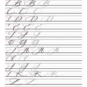 Digital Modern Brush Calligraphy Guide - Style GWEN - Etsy