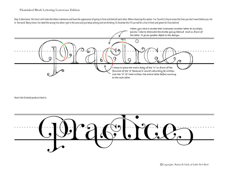 Flourished Block Lettering: Lowercase Edition - Etsy