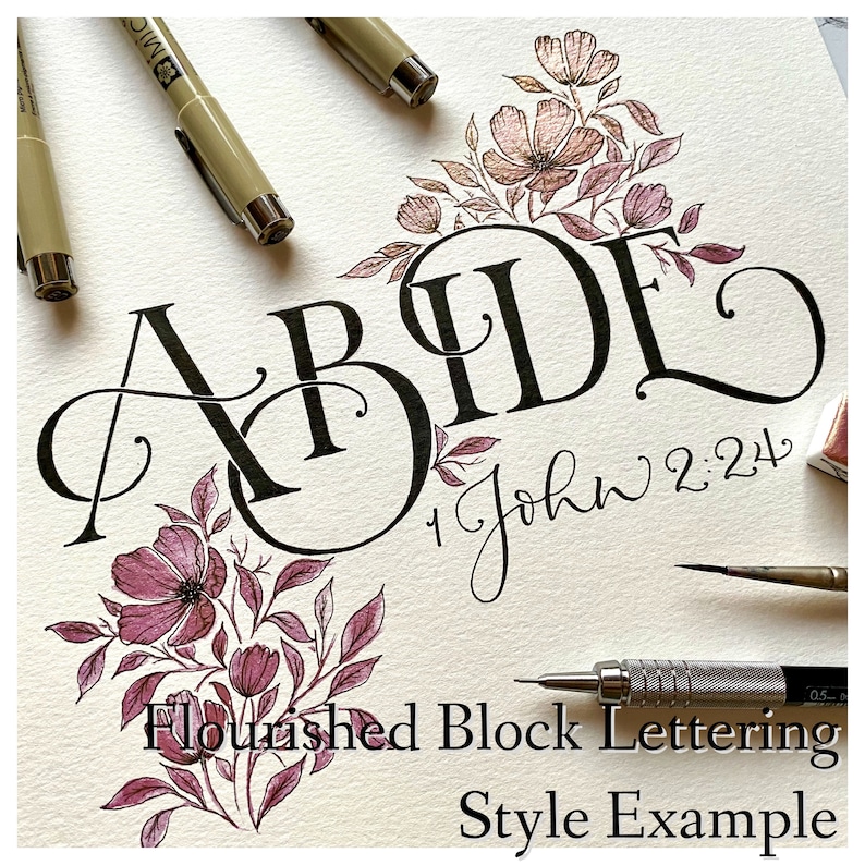Digital Flourished Block Lettering 2020 Guide - Etsy