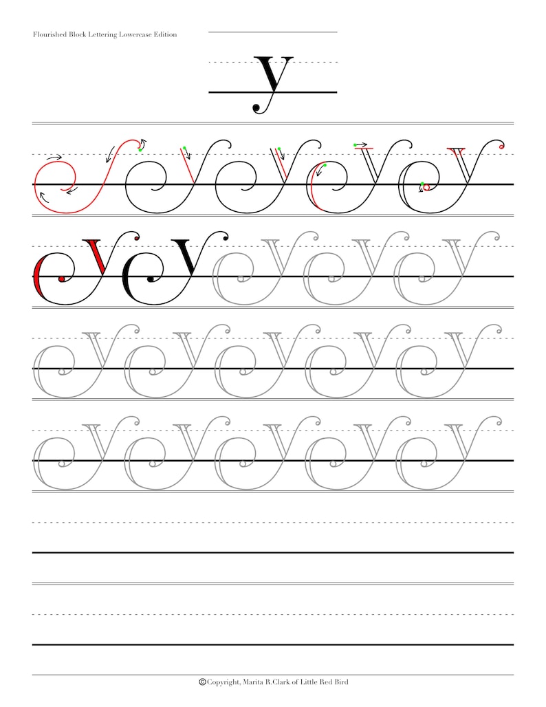 Flourished Block Lettering: Lowercase Edition - Etsy