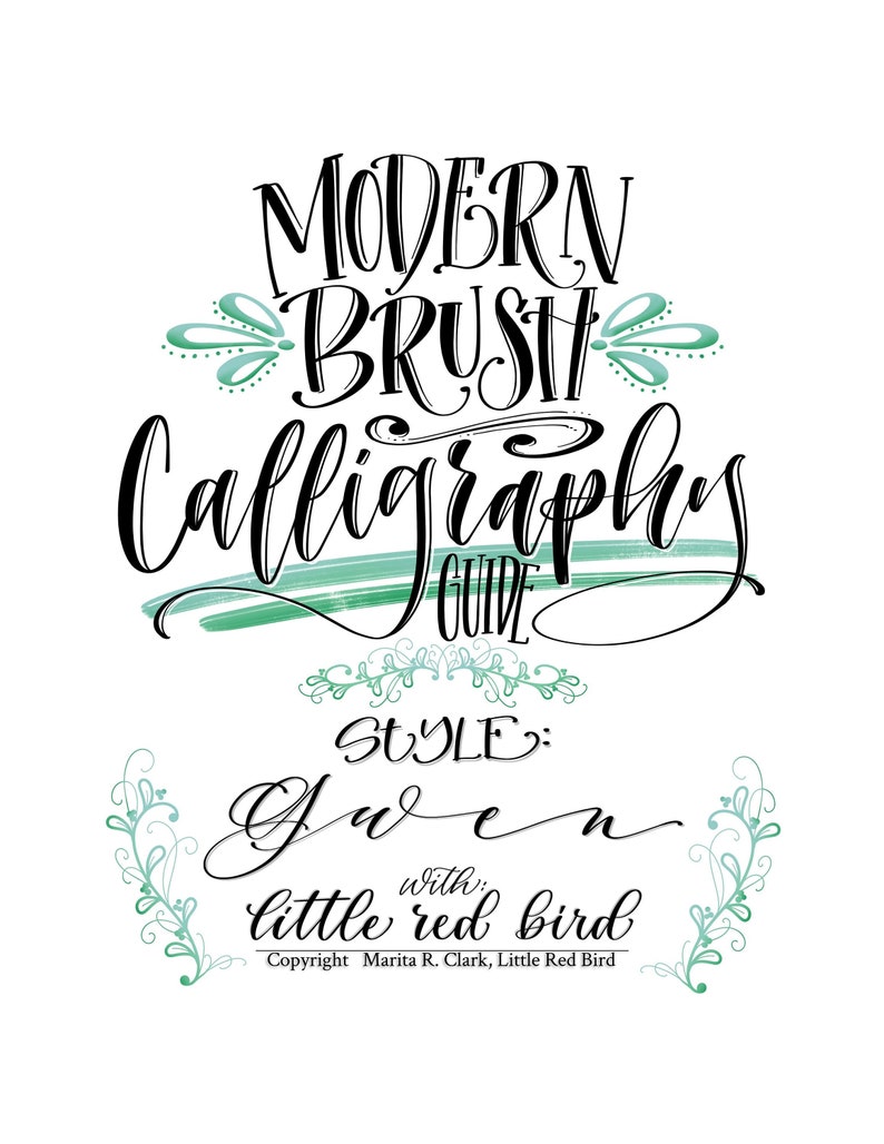 Digital Modern Brush Calligraphy Guide Style GWEN - Etsy