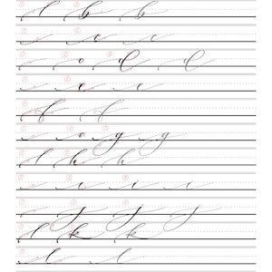 Digital Modern Brush Calligraphy Guide - Style GWEN - Etsy