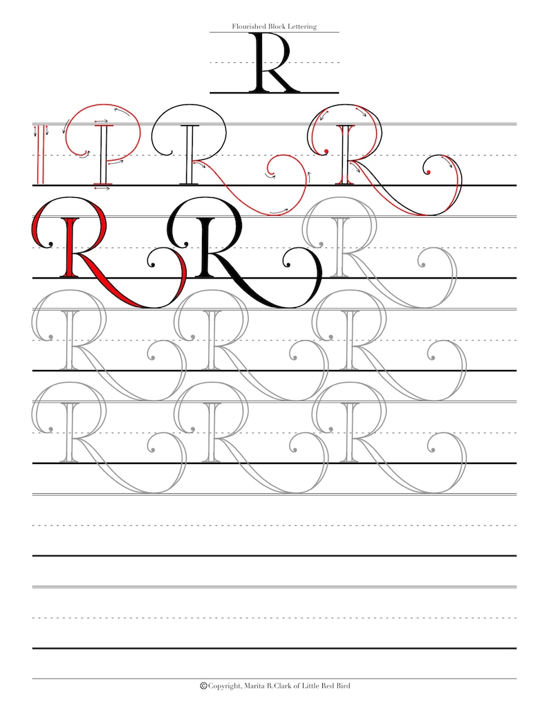 Digital Flourished Block Lettering 2020 Guide - Etsy