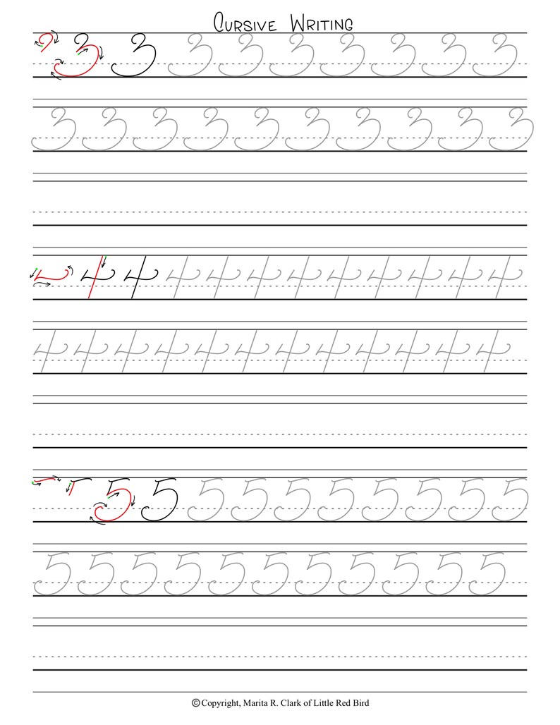 Cursive Writing Guide Capitals, Lowercase, Top 100 Most Used Words ...