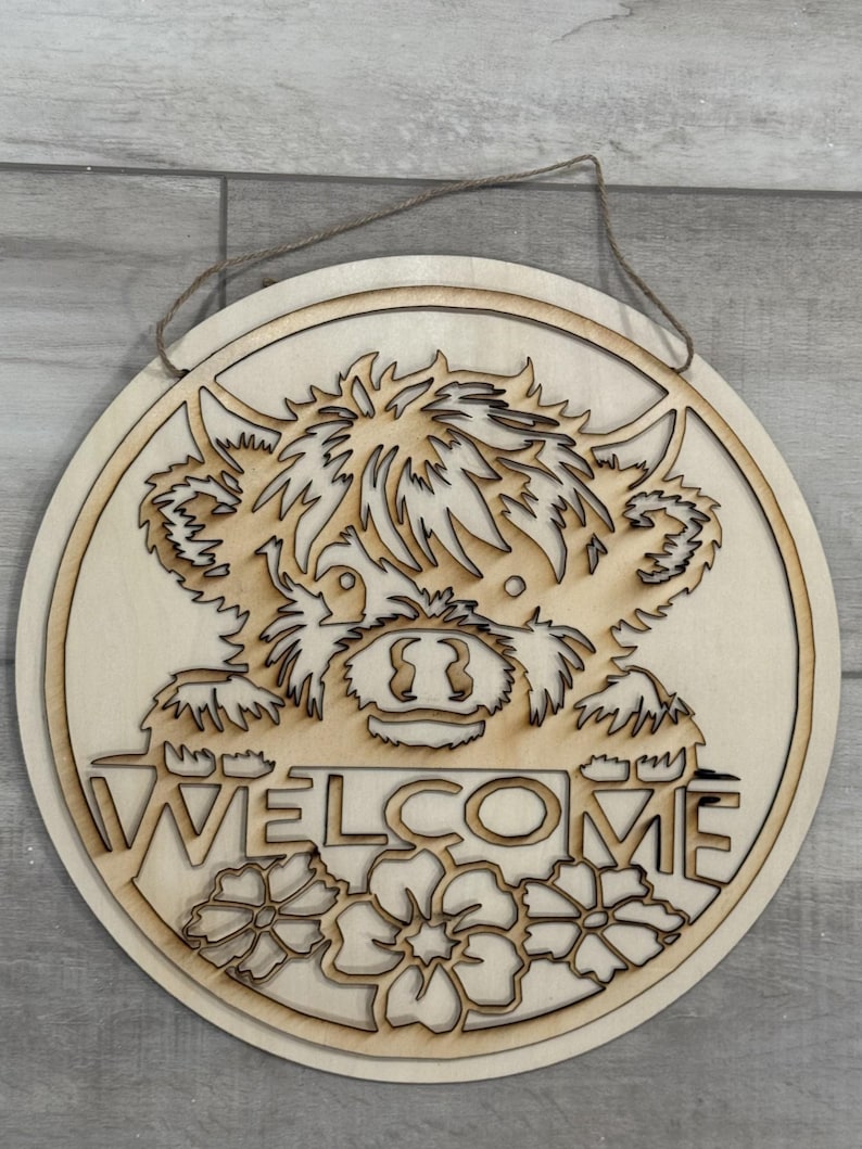 Highland Cow Welcome Sign SVG Cut File Only - Etsy
